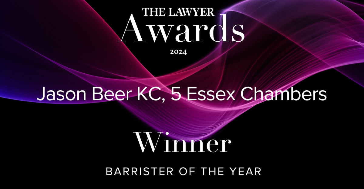Jason Beer KC wins ‘Barrister of the Year’ at The Lawyer Awards 2024 ...