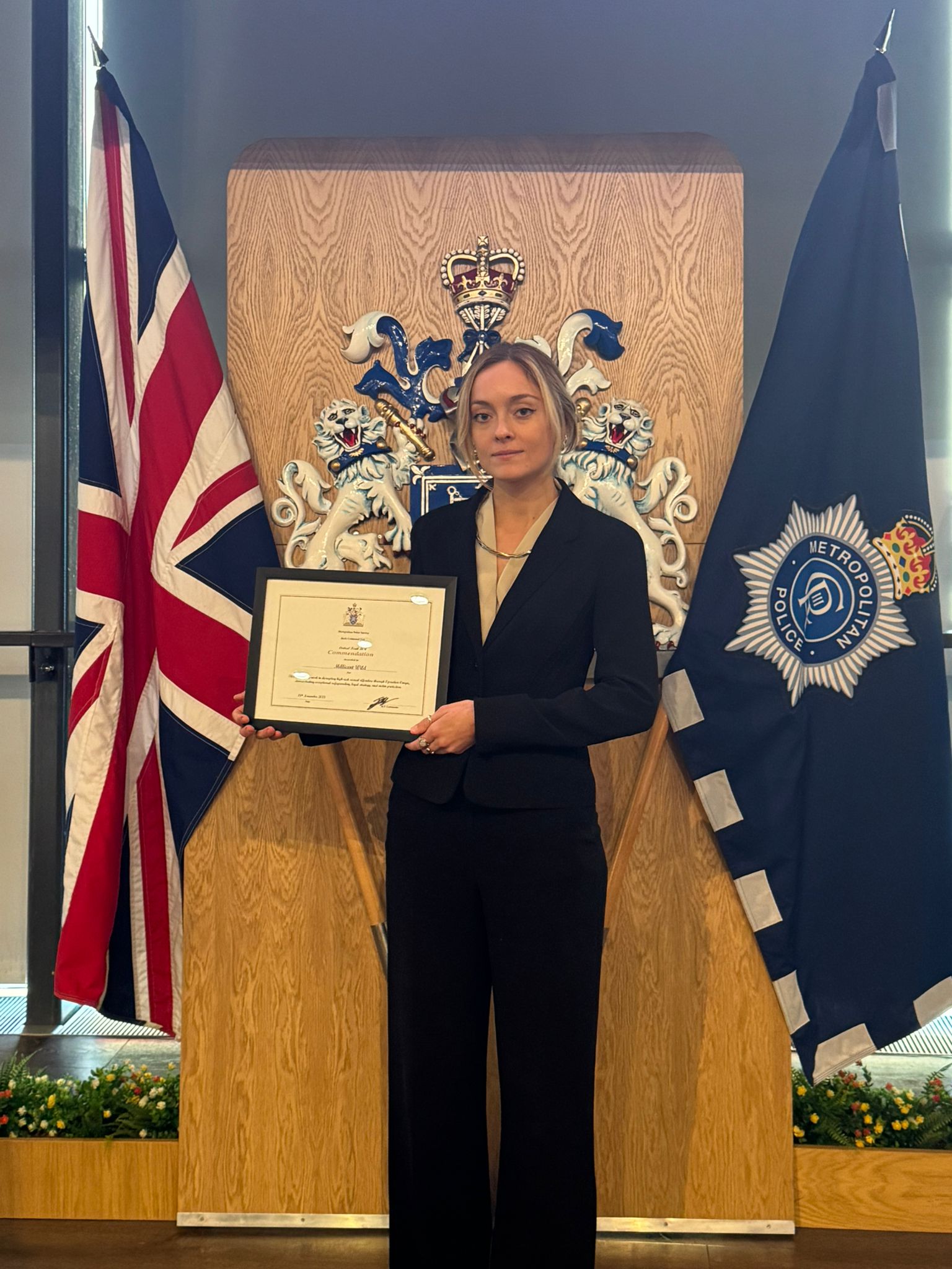 Millicent Wild is awarded a commendation by the Met Police for ...